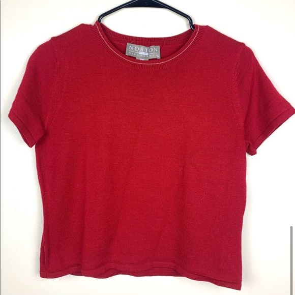 Tops | Vintage Red Short Sleeve Crop Top | Poshmark